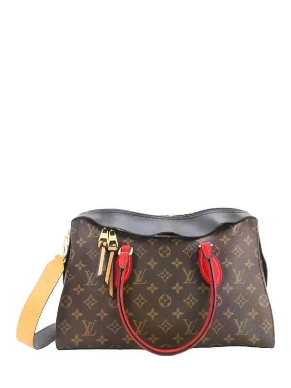 LOUIS VUITTON Monogram Canvas Leather Satchel - Black