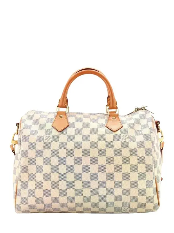 LOUIS VUITTON Speedy Bandouliere Damier 30 Shoulder Bag - White