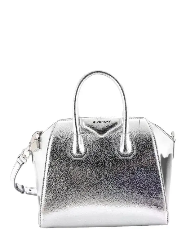 Givenchy Antigona Bag Glazed Leather Mini Satchel - Metallic