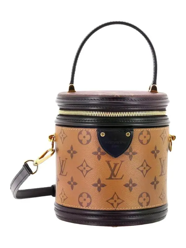 LOUIS VUITTON Cannes Handbag Reverse Monogram Canvas Satchel - Brown