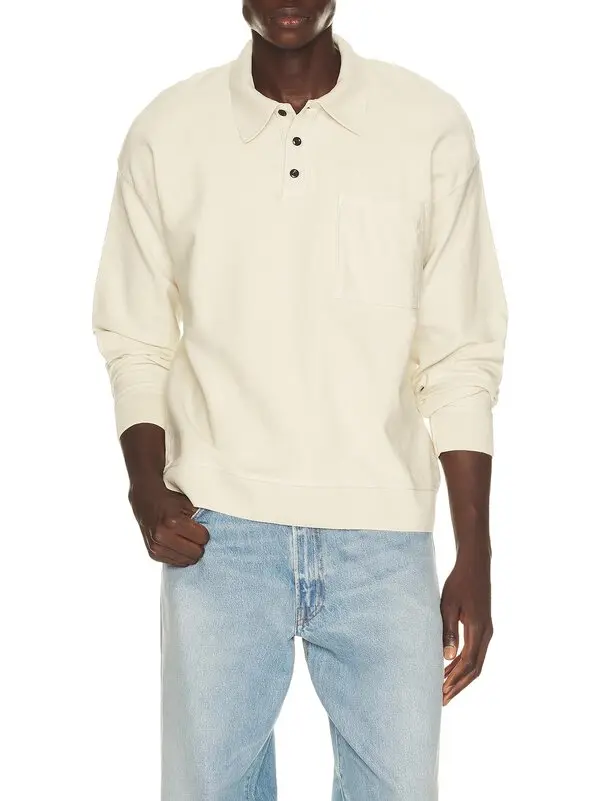 Citizens Of Humanity Rugby Polo In Cream - Ecru