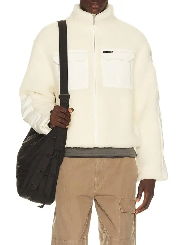 Canada Goose Harrier Fleece Jacket In White - Bone