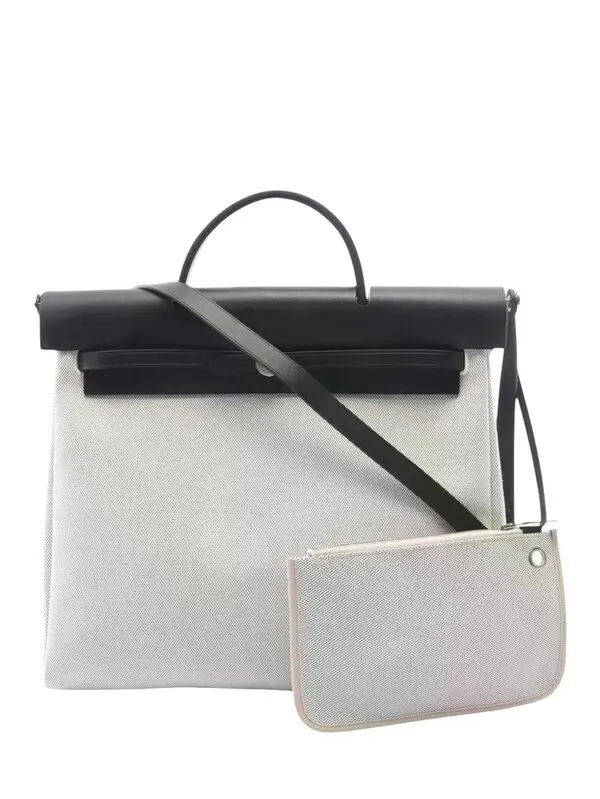 Hermès 2024 Toile Herbag 39 Satchel - Neutrals