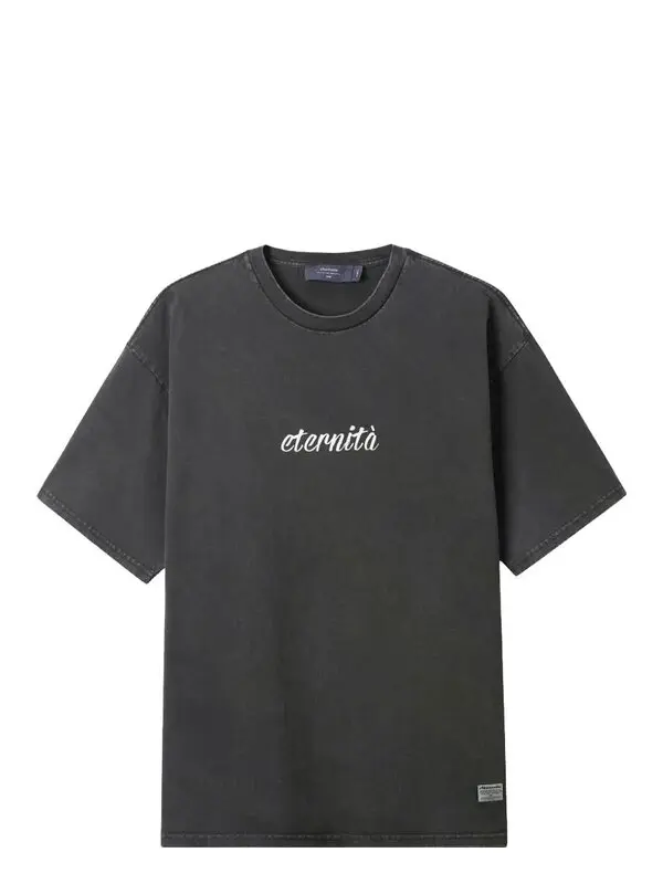 AFTERMATHS Slogan-print T-shirt - Black