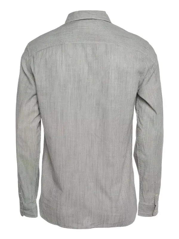 ALLSAINTS Bedford Striped Logo Shirt - Grey