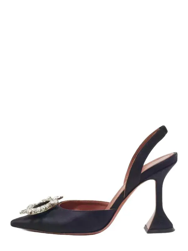 Amina Muaddi Begum Crystal-embellished Slingback Pumps - Black