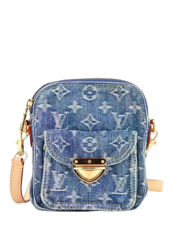 LOUIS VUITTON Fairfax Pochette Remix Monogram Denim Crossbody Bag - Blue