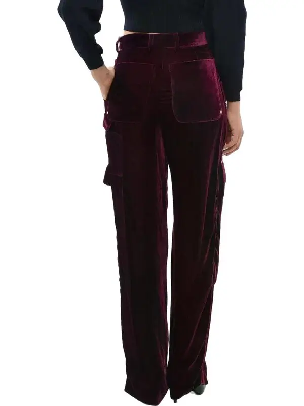 Stella McCartney Velour Cargo Trousers - Red