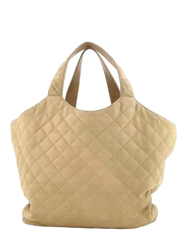Saint Laurent Icare Shopping Quilted Nubuck Maxi Tote Bag - Neutrals