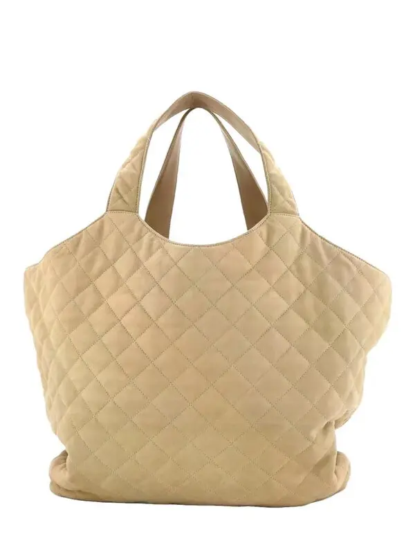 Saint Laurent Icare Shopping Quilted Nubuck Maxi Tote Bag - Neutrals