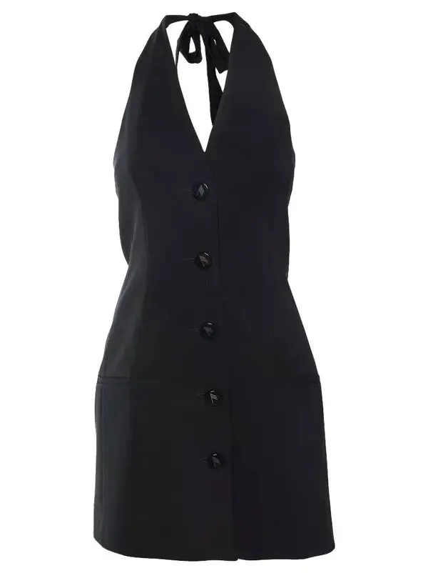 Attico Isabel Halter-neck Mini Dress - Black