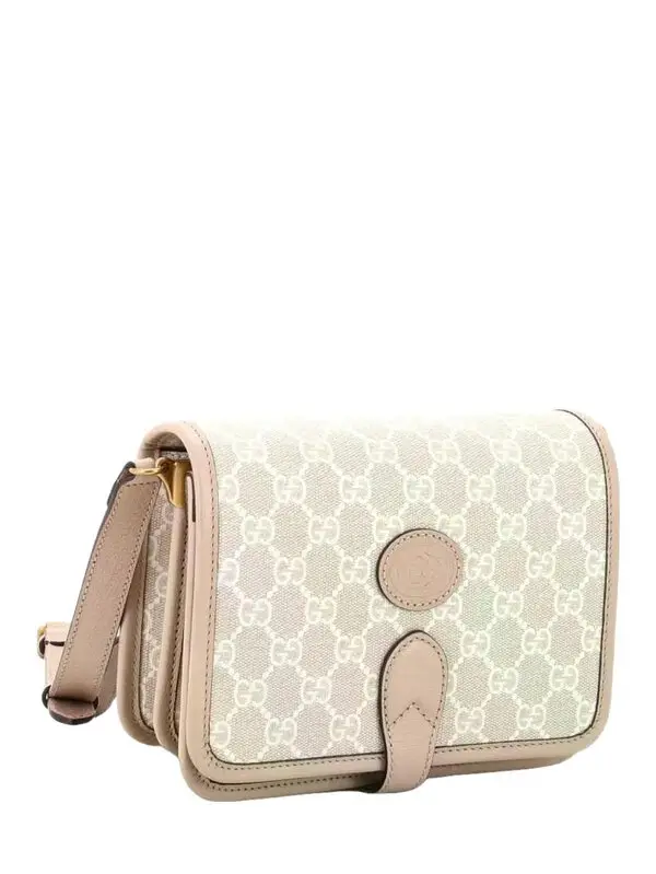 Gucci Interlocking G Patch Messenger Bag Gg Coated Canvas Mini Crossbody Bag - Neutrals