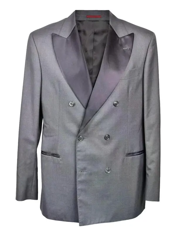 Brunello Cucinelli Double-breasted Peak-lapel Blazer - Grey