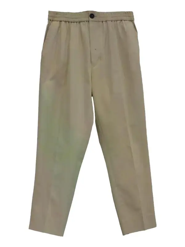 AMI Paris Tapered Cotton Trousers - Neutrals