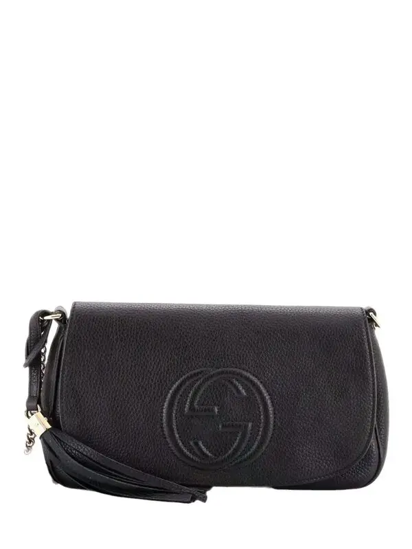 Gucci Soho Chain Leather Medium Crossbody Bag - Black