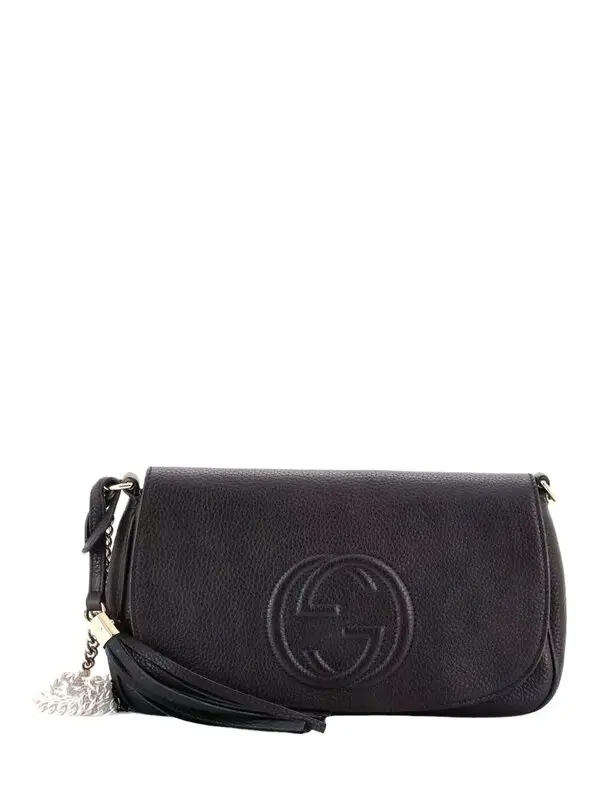Gucci Soho Chain Leather Medium Cross Body Bag - Black
