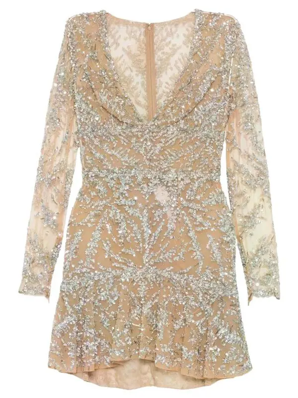 Zuhair Murad Sequin-embellished Tulle Dress - Neutrals