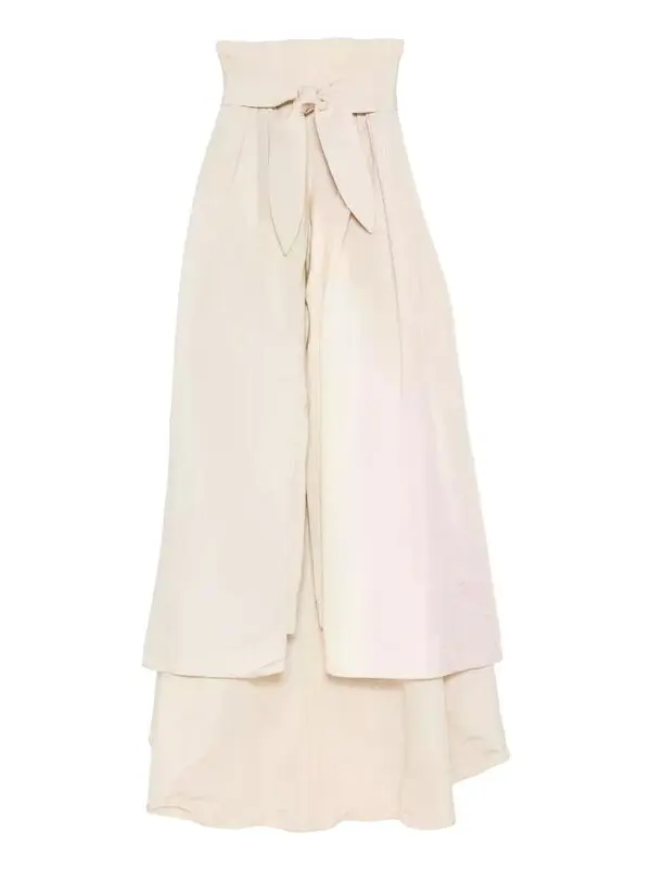 Naeem Khan Overskirt Silk Trousers - Neutrals