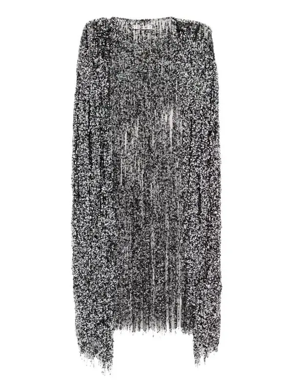 Naeem Khan Sequin-embellished Fringed Cape - Black