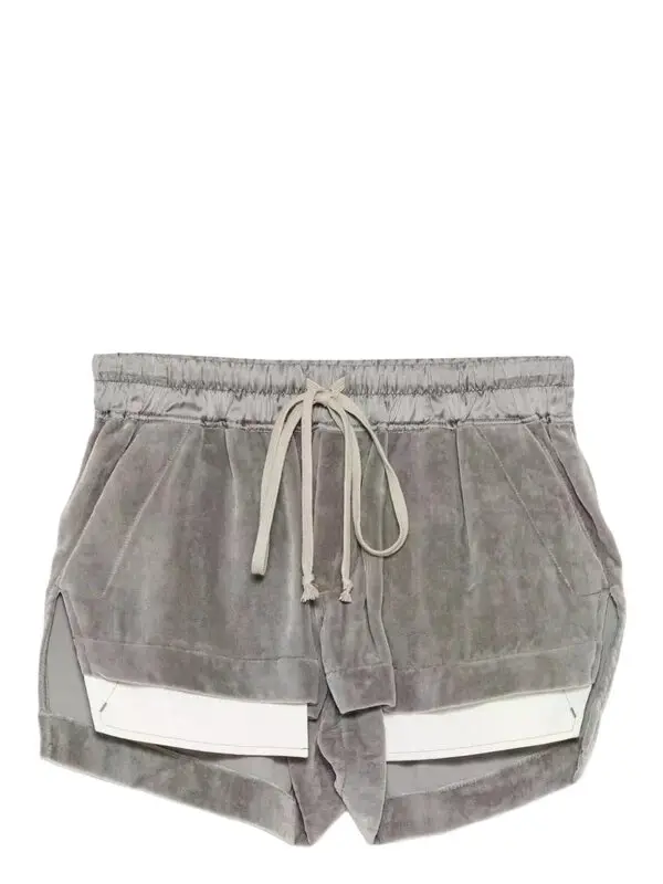 Rick Owens Velvet Layered Design Shorts - Grey