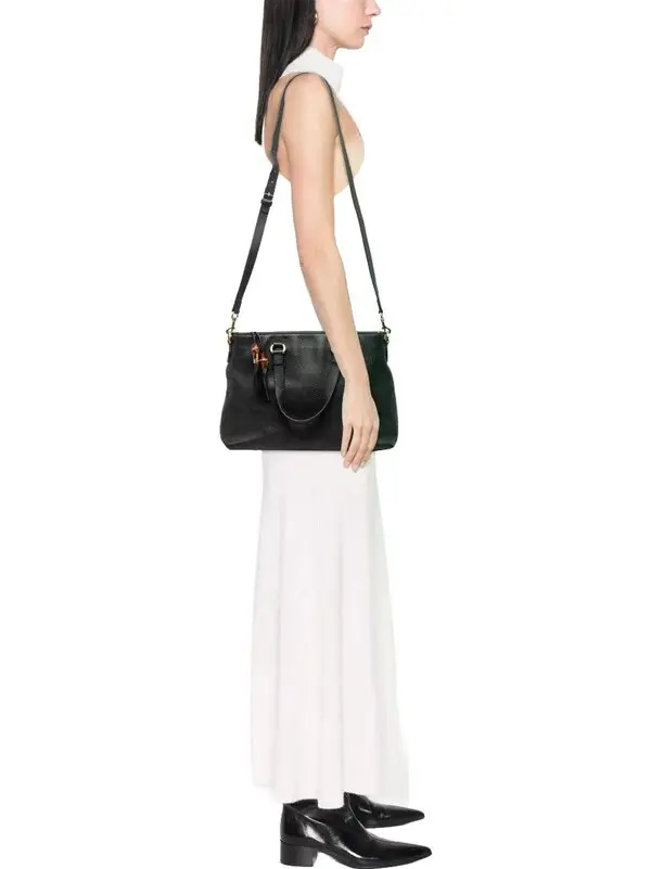 Gucci 2016-2026 Calfskin Bamboo Tassel Satchel - Black