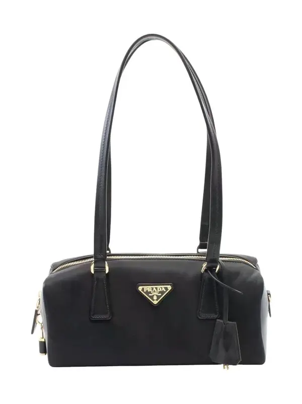 Prada 2013-2026 Medium Re Nylon Top Handle Bag Shoulder Bag - Black