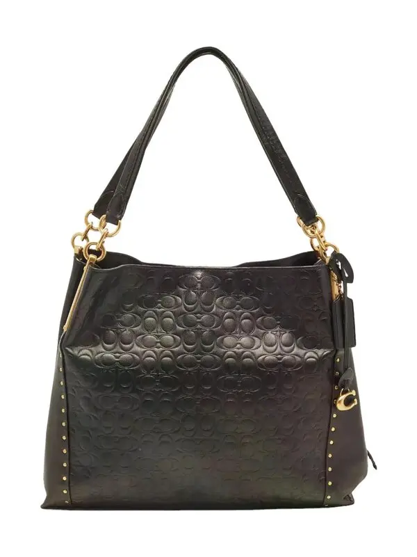 COACH VINTAGE Dalton Studded Shoulder Bag - Black