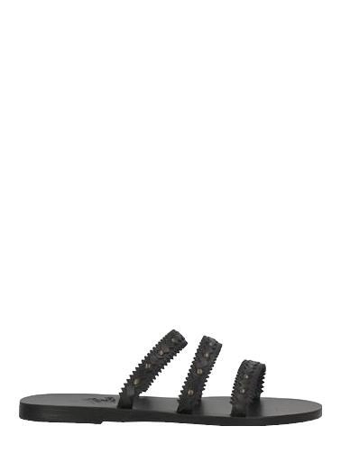 ANCIENT GREEK SANDALS Leather Flat Sandals - Black
