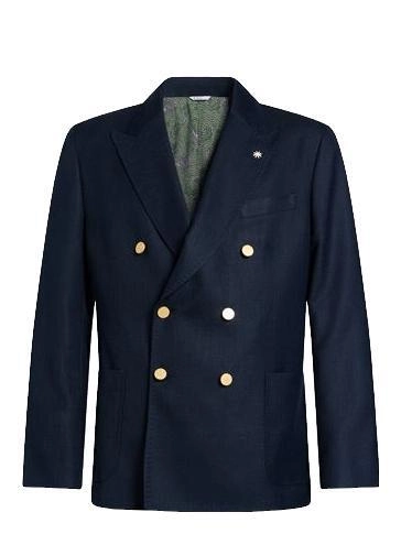MANUEL RITZ Blazer Size Polyester, Viscose, Elastane - Blue