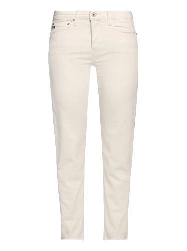 Ag Cotton Blend Straight Leg Jeans - Cream