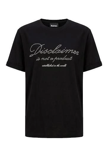 DISCLAIMER Cotton Printed T-shirt - Black