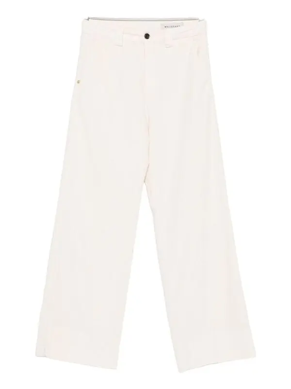 WHITE SAND Cotton Trousers - Brown
