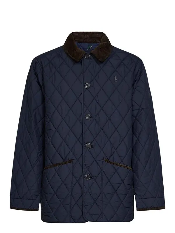 Polo Ralph Lauren Quilted Corduroy-collar Coat - Blue