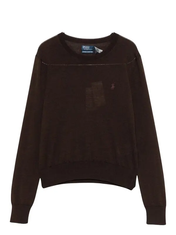 Polo Ralph Lauren Embroidered Logo Sweater - Brown