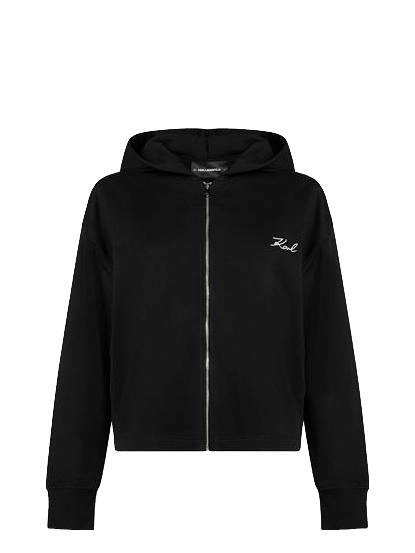 Karl Lagerfeld Organic Cotton And Recycled Polyester Hooded Sweatshirt - Black