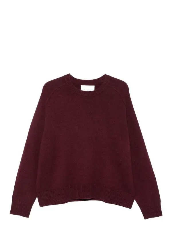 Soft Goat Wool Crewneck Jumper - Red