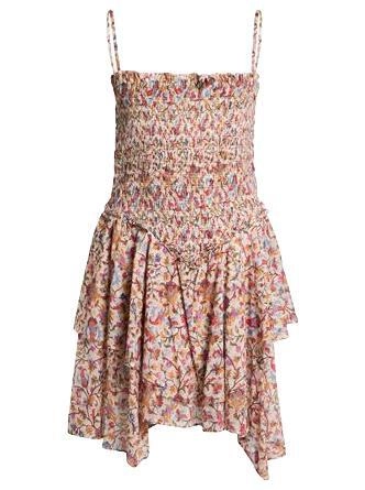 MARANT ETOILE Floral Print Cotton Mini Dress - Orange