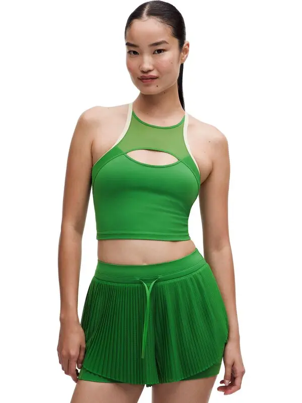 Lululemon Ace Advantage Mesh-panel Tennis Tank Top - Chameleon/light Ivory
