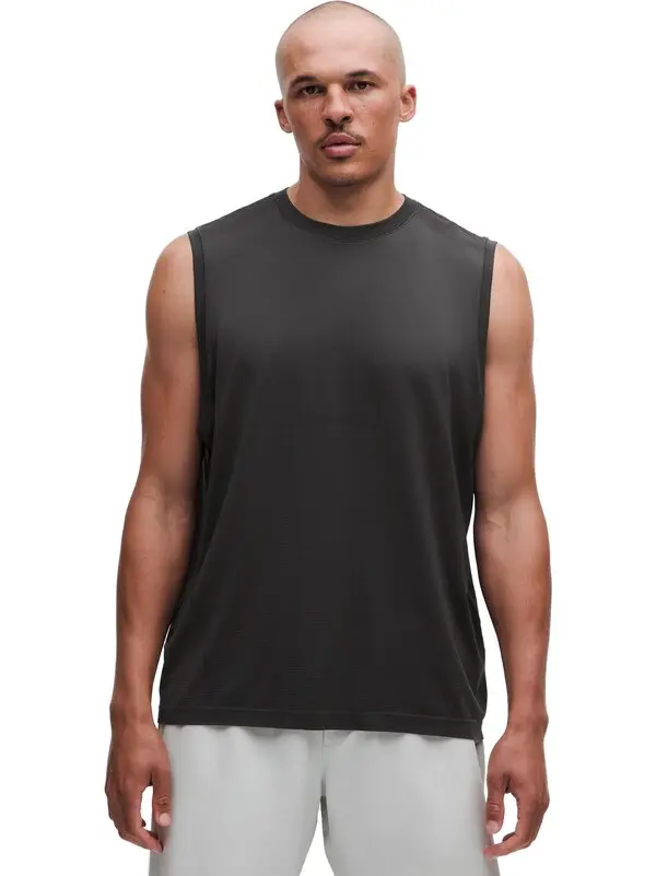 Lululemon Metal Vent Tech Relaxed-fit Sleeveless Shirt - Black/graphite Grey
