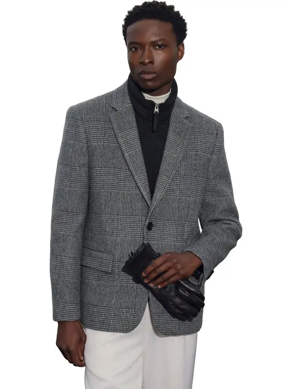 Mackage Sutton-pl Plaid Wool Coat - Black-cream