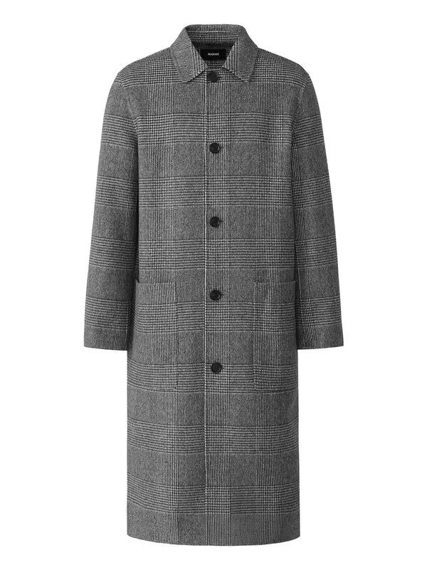 Mackage Beckett-pl Double-face Wool Balmacaan Coat - Navy-coffee