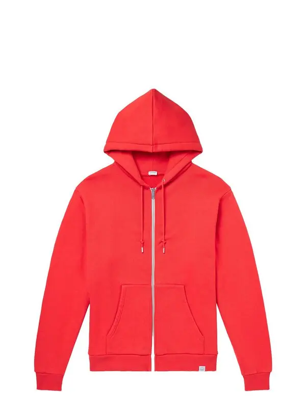 TOTEME Cotton-fleece Zip-up Hoodie - Red