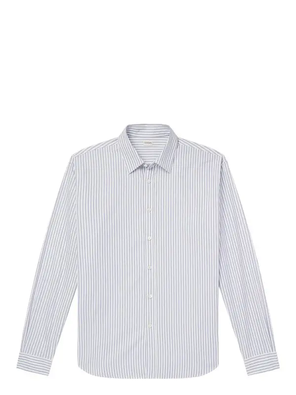 TOTEME Striped Cotton-poplin Shirt - Blue