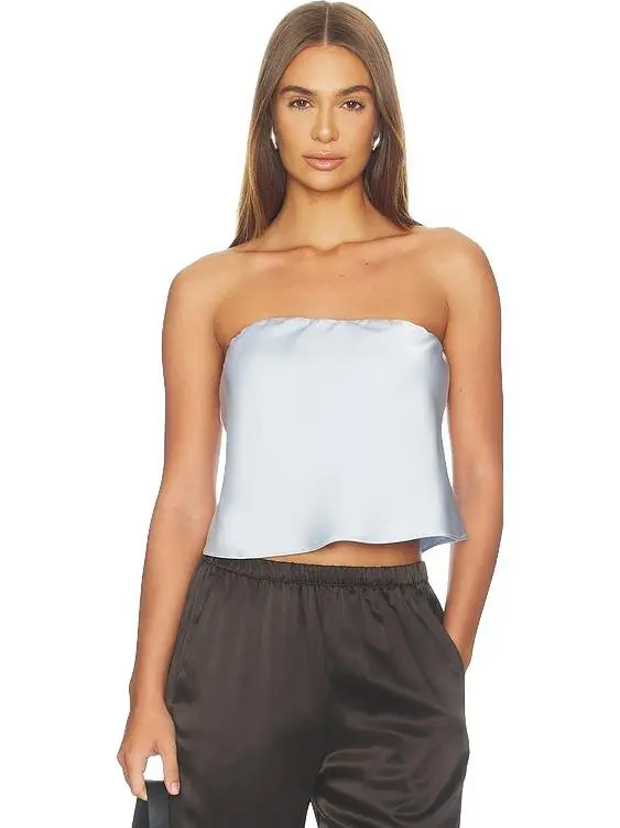 Lna Roxy Tube Top In 90's Blue In Baby Blue - 90'sblue