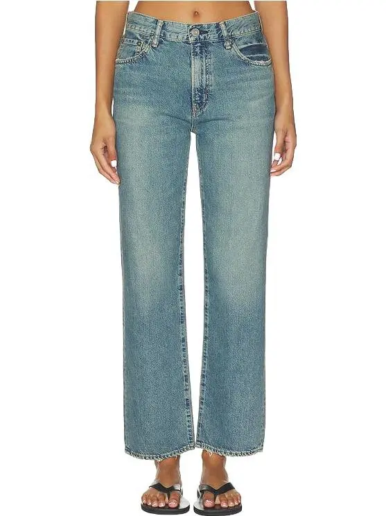 Moussy Vintage Lafayette Straight Leg Jeans In Blue - Light Blue