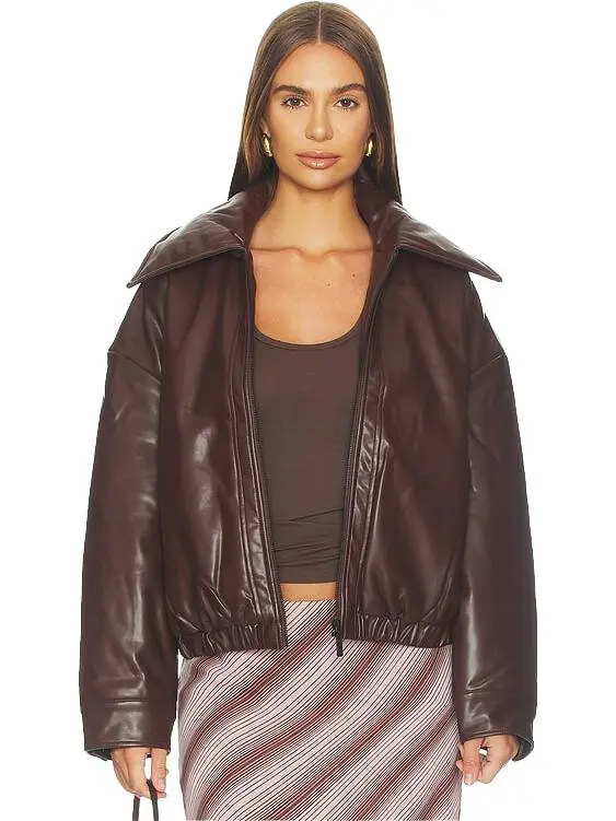 Bec & Bridge Dena Oversized Jacket In Chocolate - Dark Chocolate