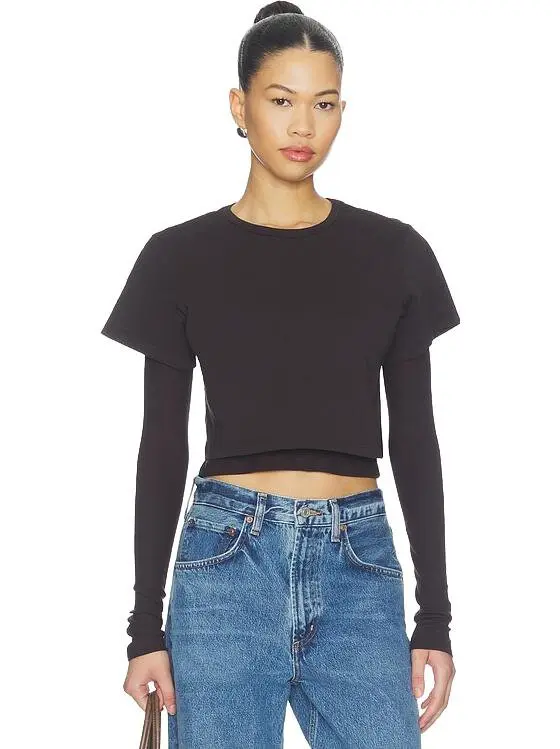 AGOLDE Romily Tee - Chocolate