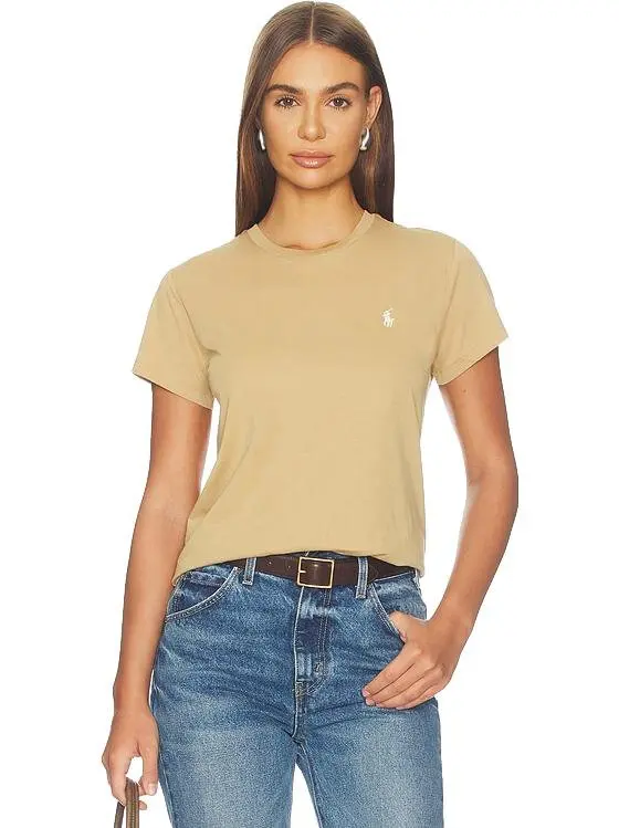 Polo Ralph Lauren Jersey Crew Neck T-shirt In Brown - Classic Camel