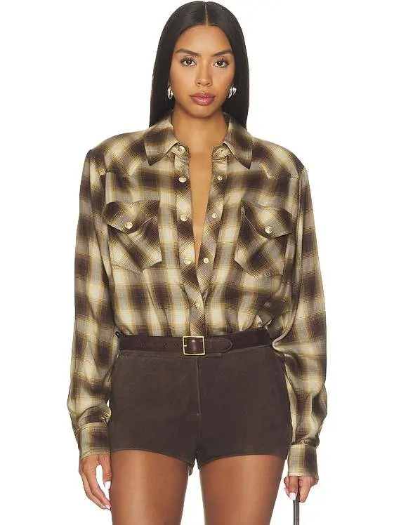 Ronny Kobo Tatie Shirt In Brown - Brown Multi