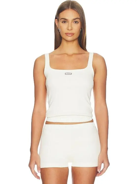 ENTIRE STUDIOS Lounge Tank In Cream - Chalk